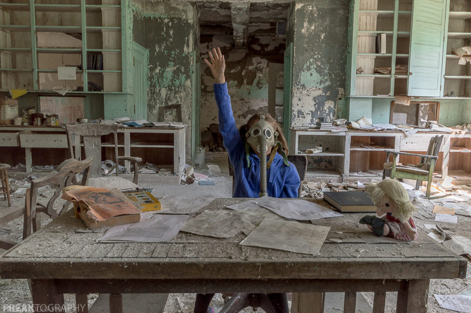 Chernobyl Disaster School Gas Mask Print