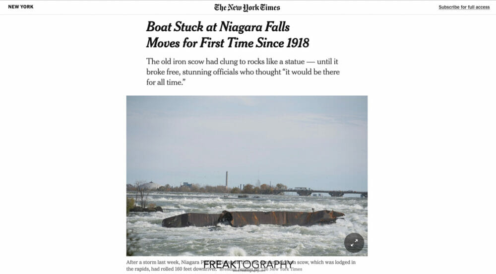 Niagara Falls Old Scow History | Niagara Falls Scow Before and After